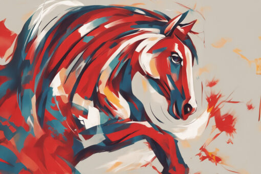 Wandbild das rote Pferd - Mik Roge Kunstgalerie